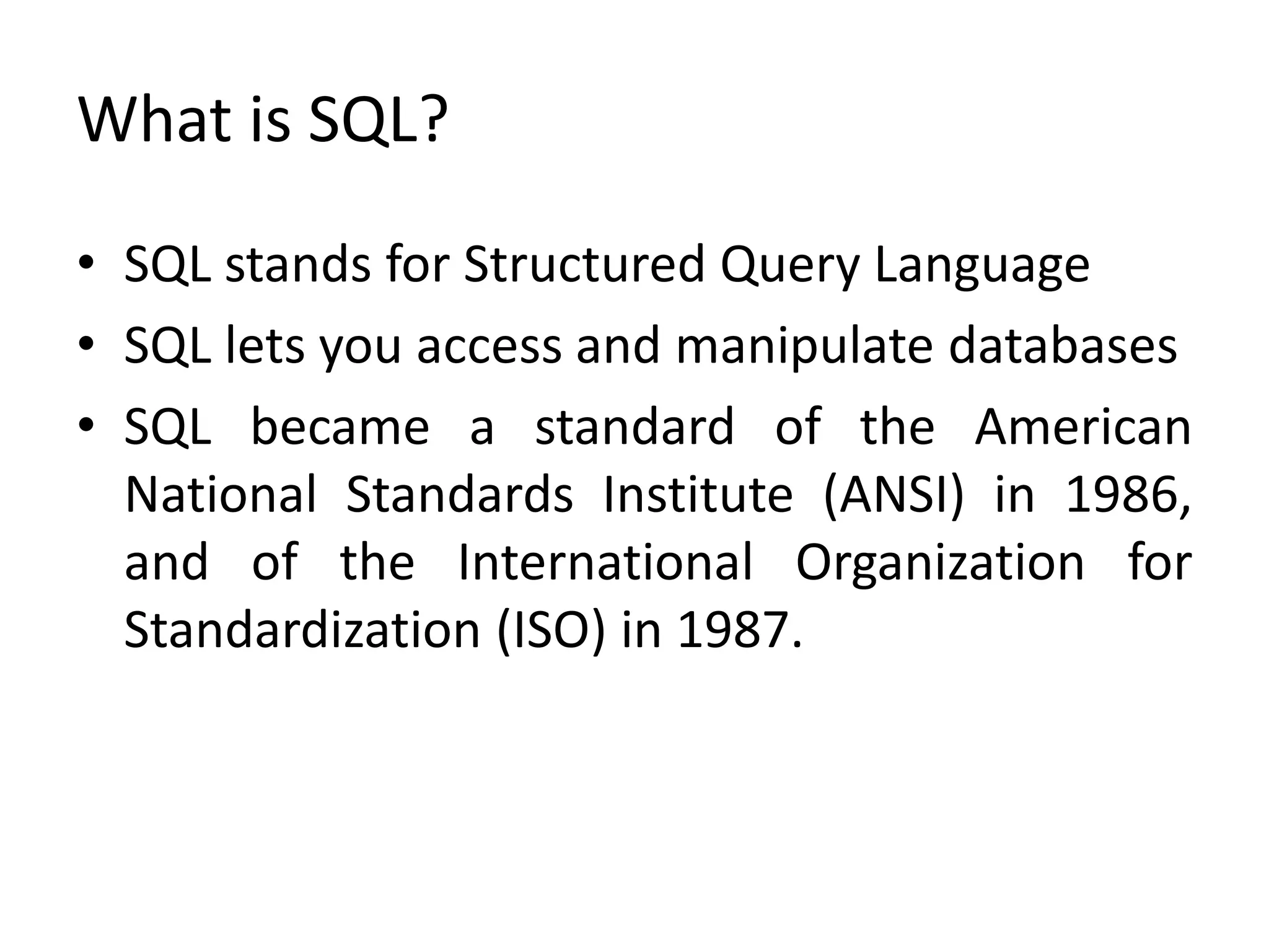 Reviewing SQL Concepts | PPT
