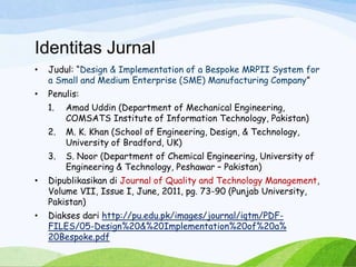 Manufacturing Resources Planning | PPTX
