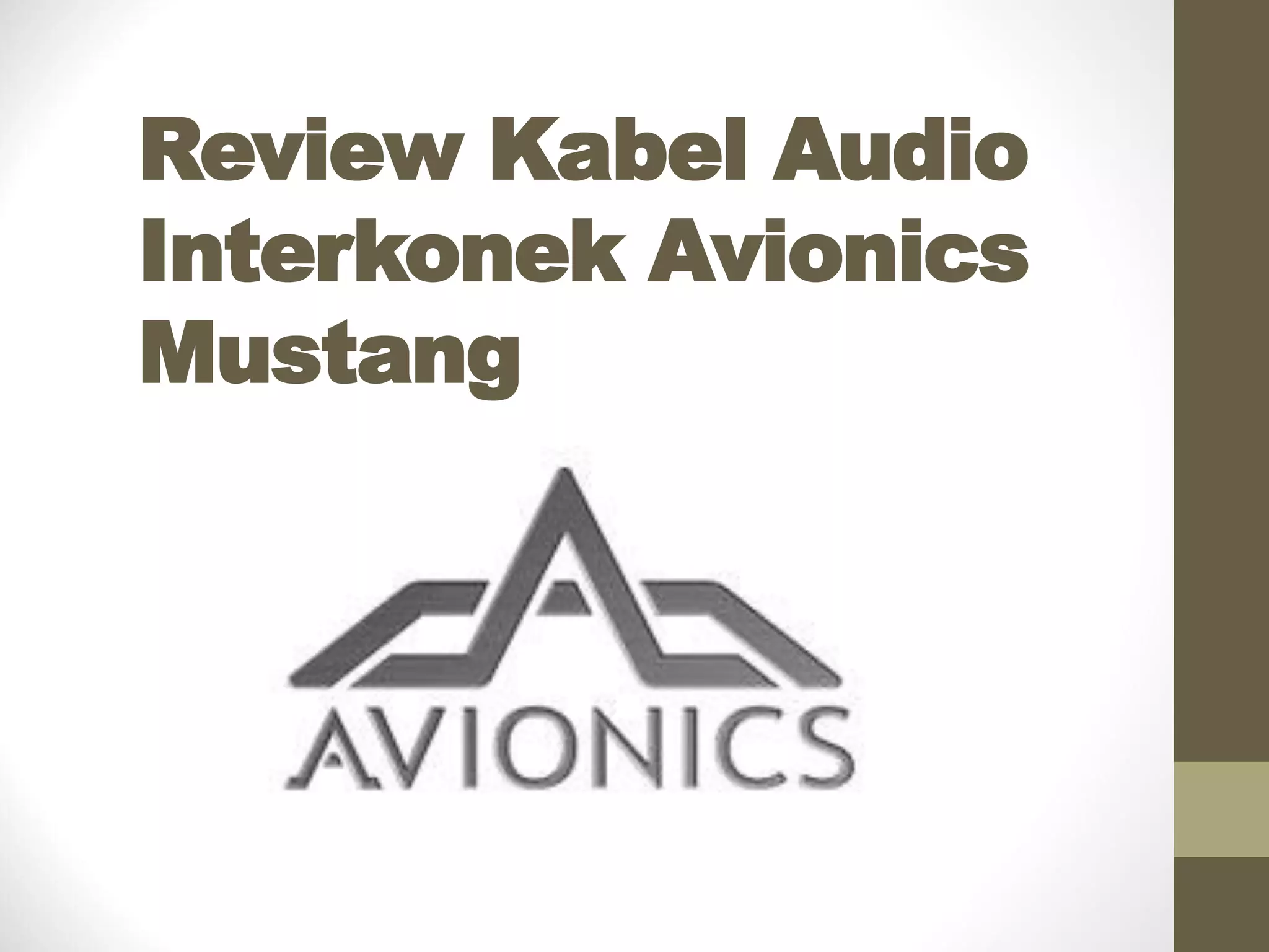 Review kabel audio interkonek avionics mustang | PDF