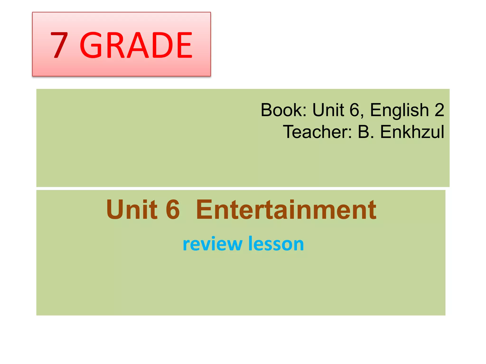 Review lesson uni 6 | PPTX