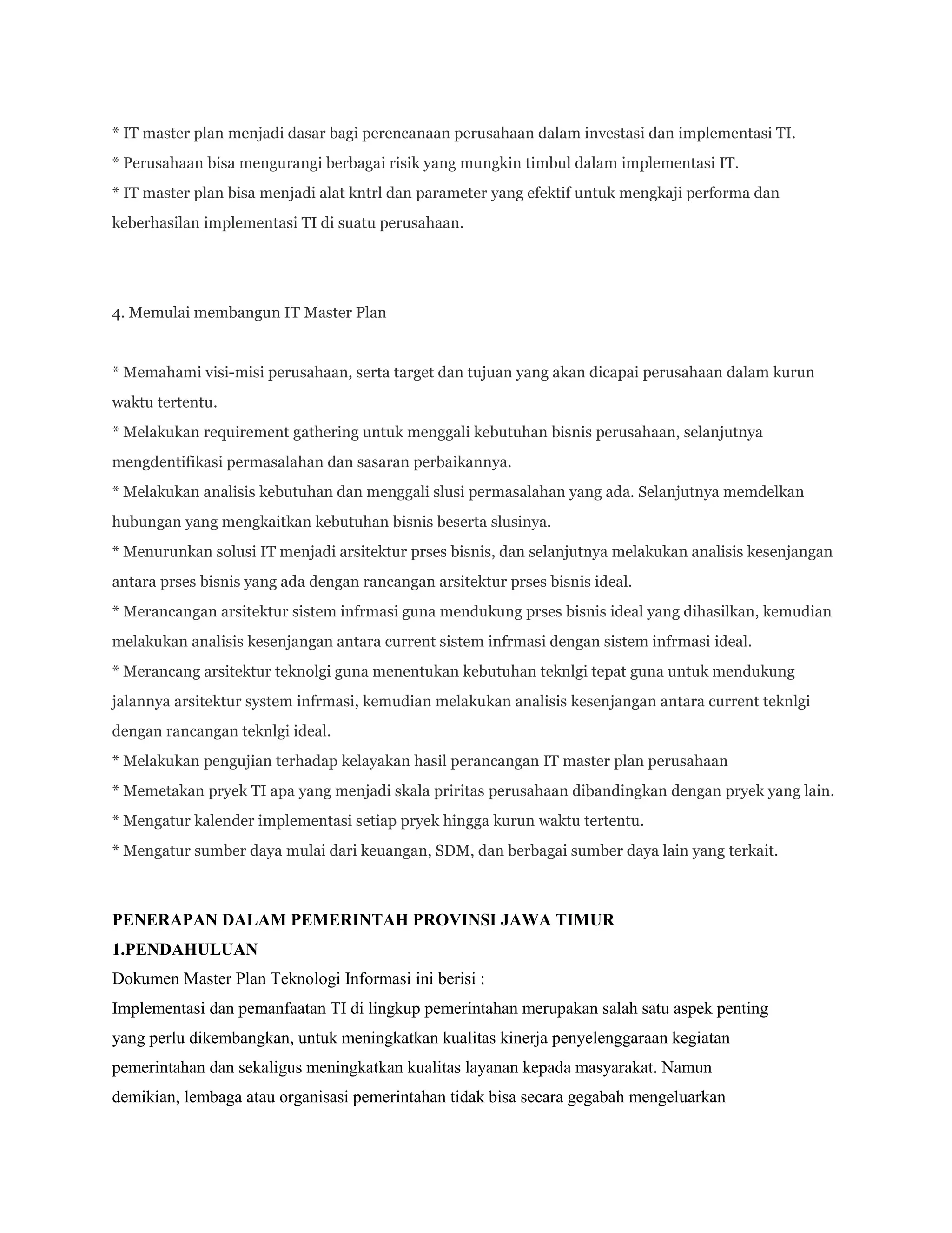 Review masterplan provinsi jawa timur | PDF