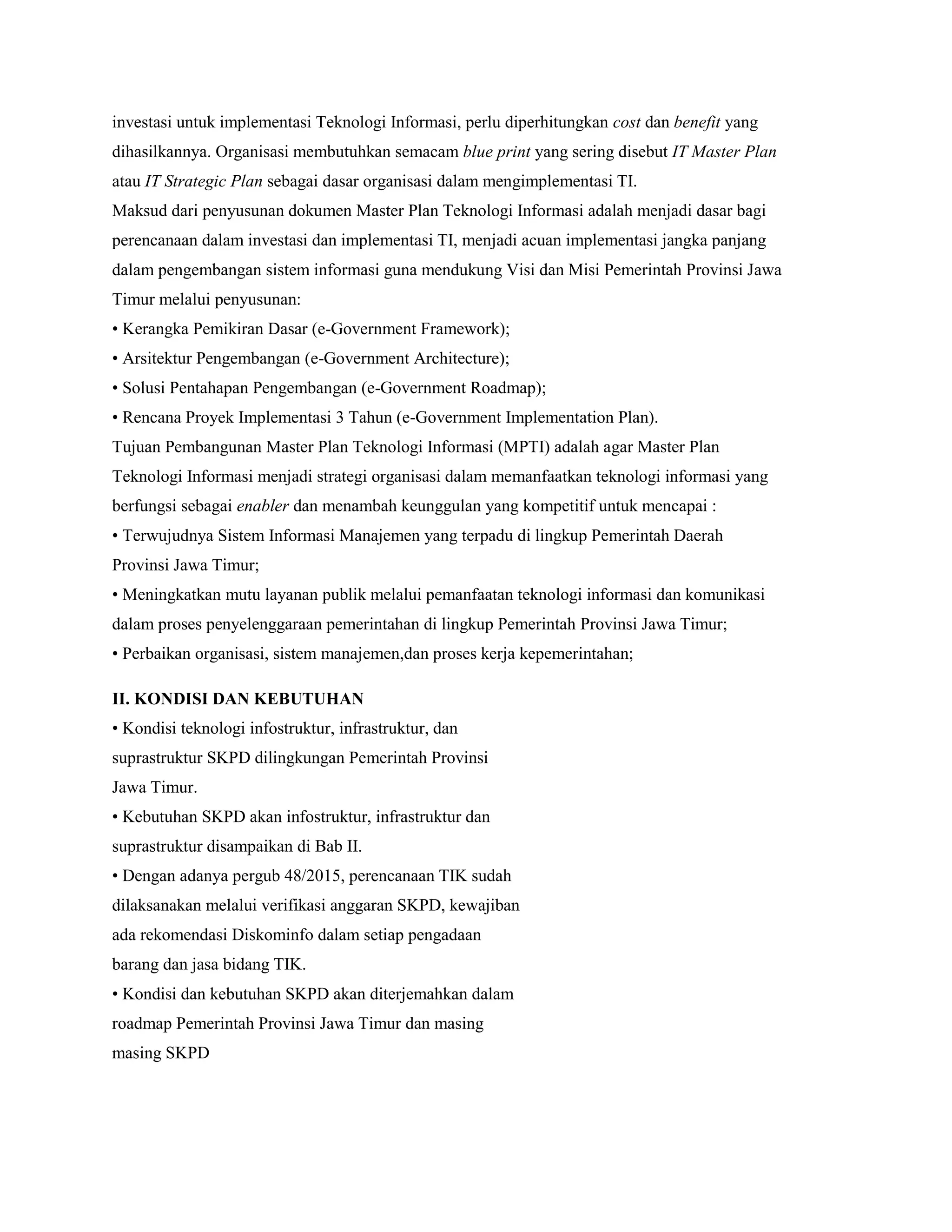 Review masterplan provinsi jawa timur | PDF