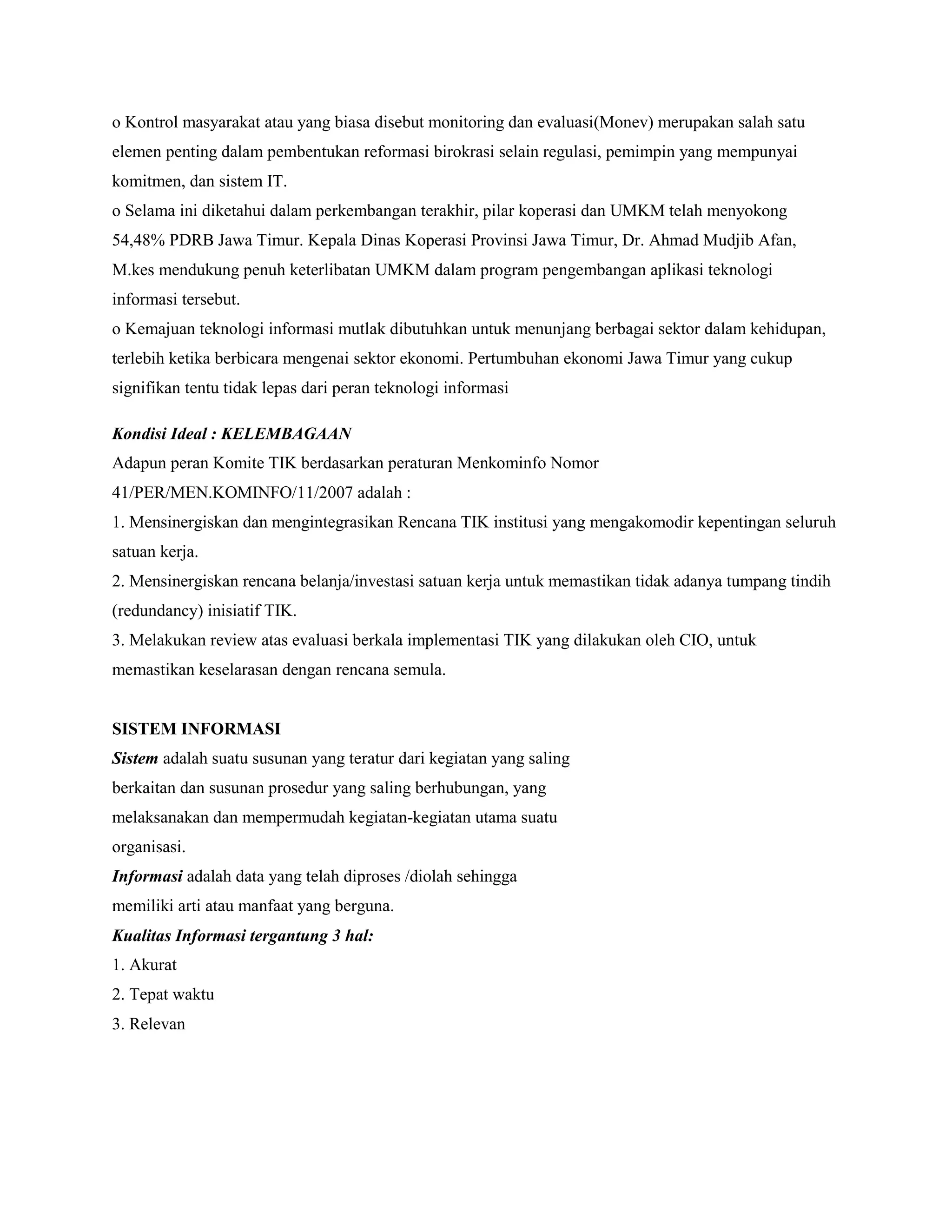 Review masterplan provinsi jawa timur | PDF