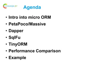 Review of micro Orm in c# | PPT