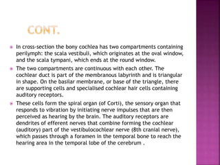 Review of anatomy and physiology of the ear | PPTX