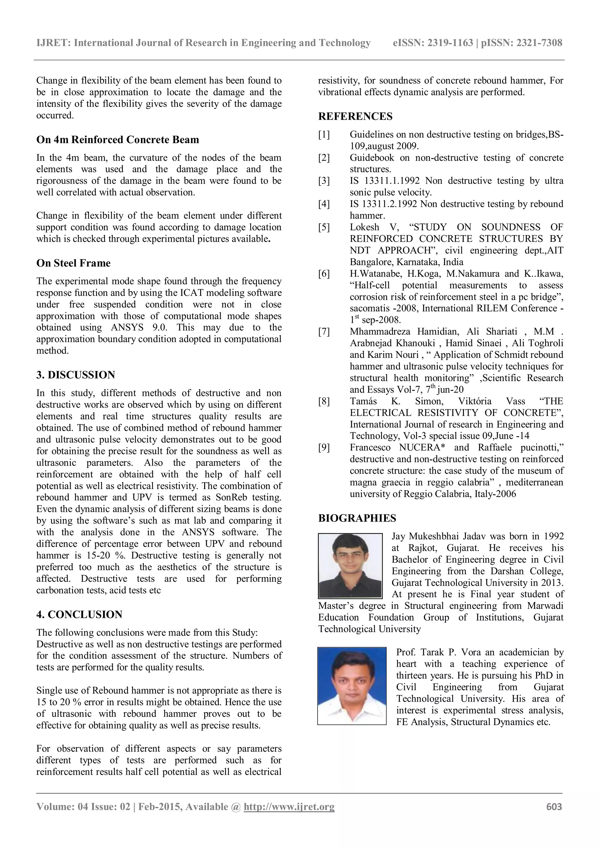 Review of behavioral study of structural elements through different ...