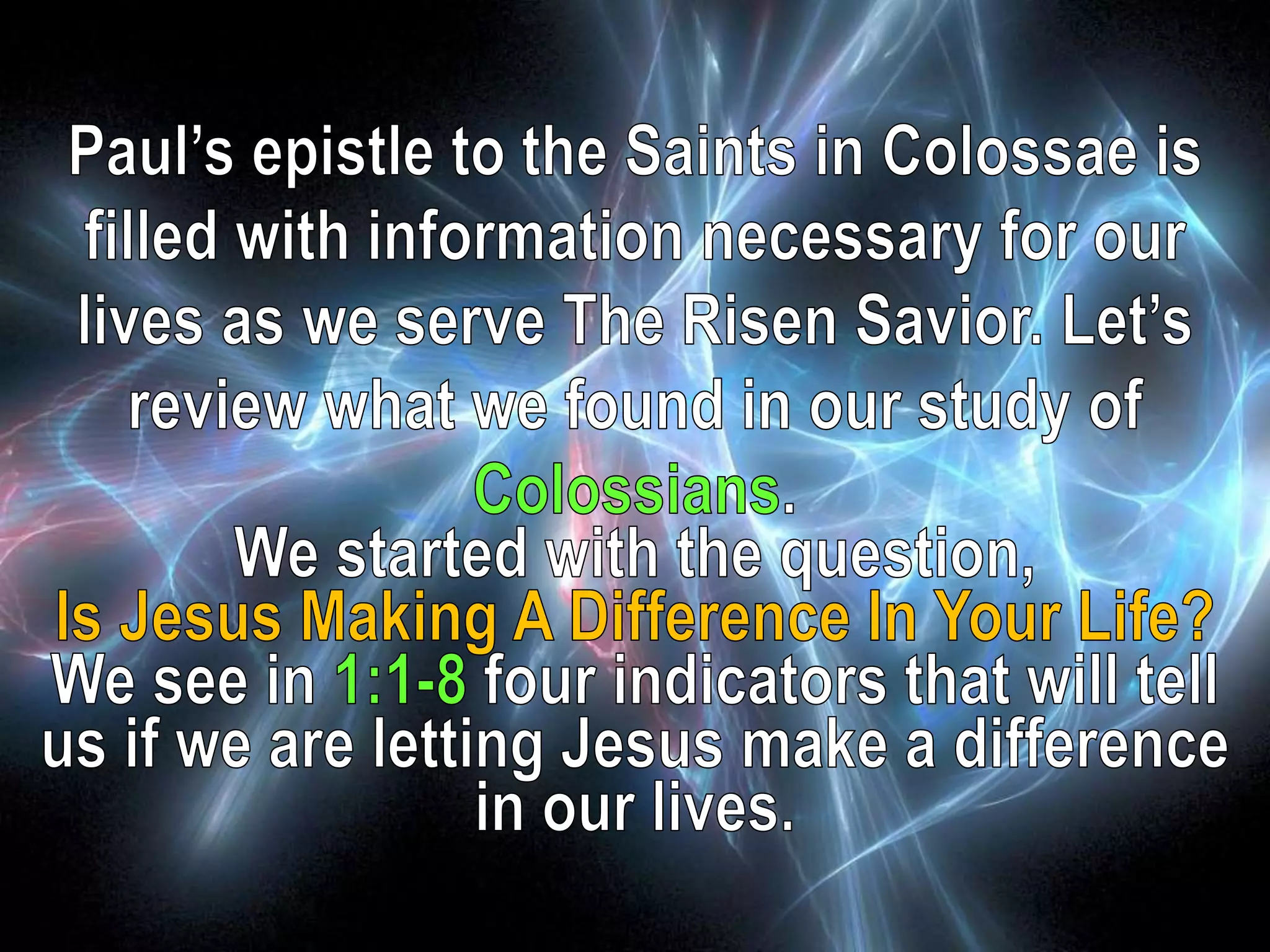 Review of Colossians | PPTX