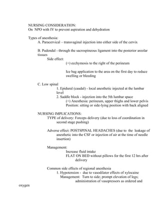 Review Of Concepts And Intrapartal Handout Mcn | PDF