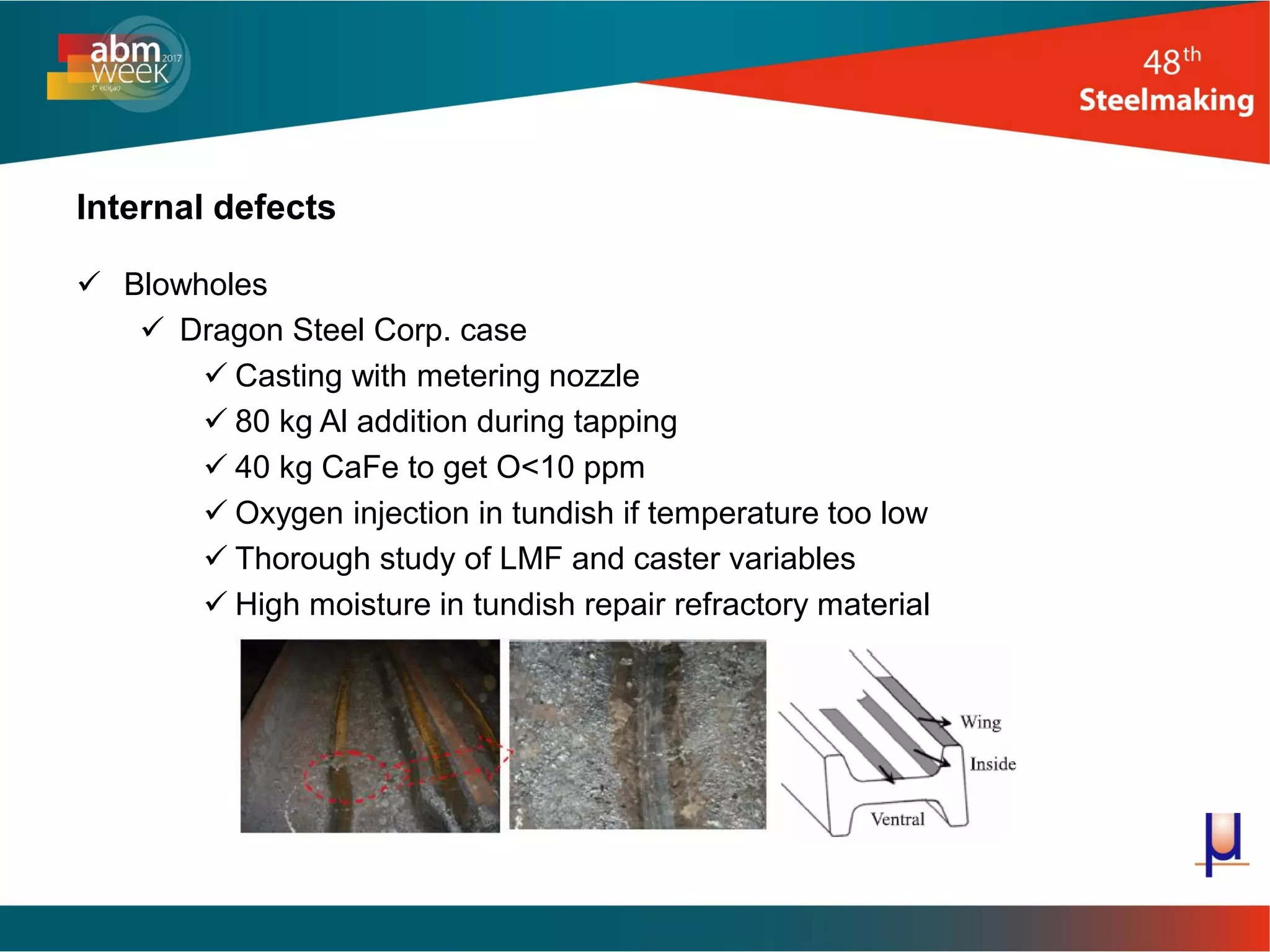 Review of defects in beam blank casting and the measures proposed for ...