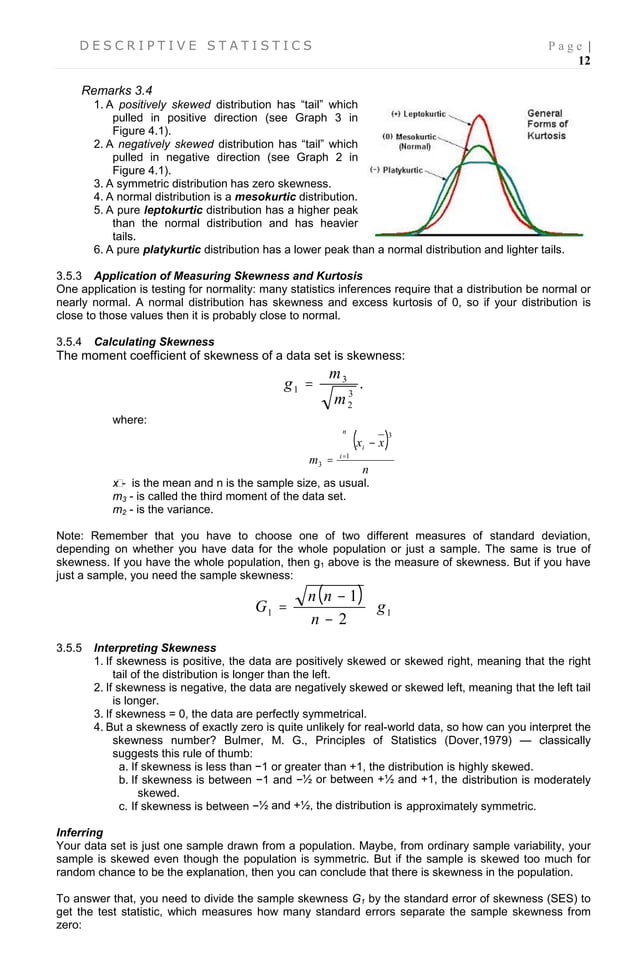 Review of descriptive statistics | PDF