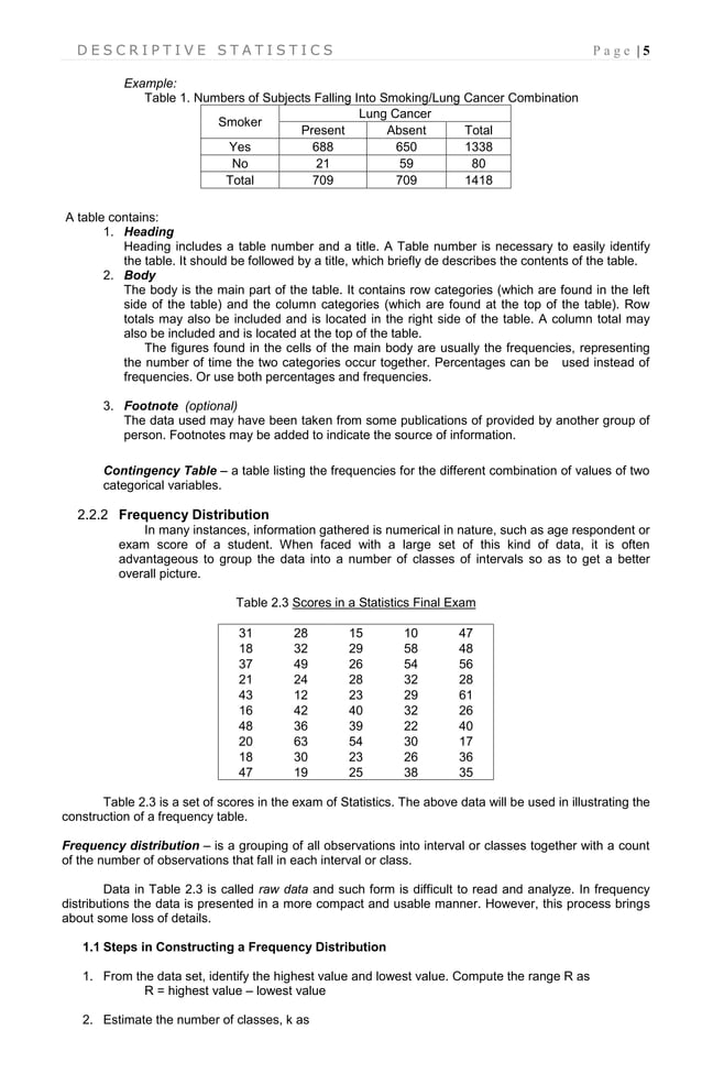 Review of descriptive statistics | PDF