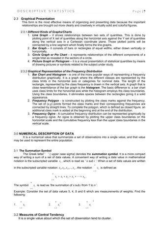 Review of descriptive statistics | PDF