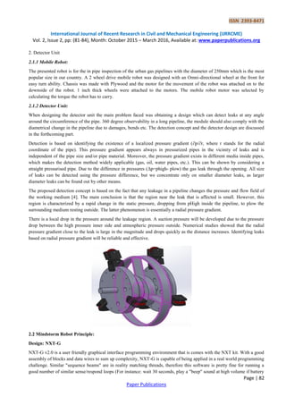 Review of Design and Fabrication of in Pipe Inspection Robots | PDF ...