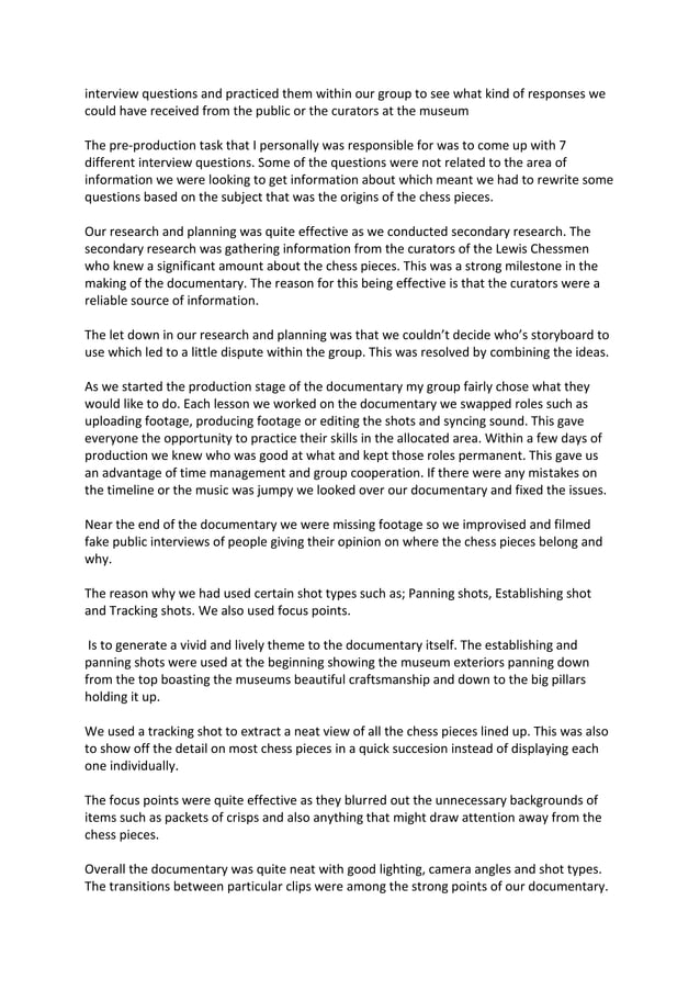 Finished Review of Documentary Bart | DOCX