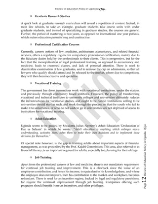 Review of education policy in uganda (revised) | PDF