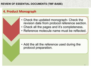 Review of essential documents (TMF BABE). | PPT
