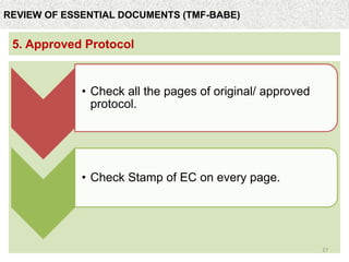 Review of essential documents (TMF BABE). | PPTX