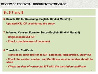 Review of essential documents (TMF BABE). | PPTX