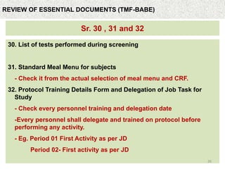 Review of essential documents (TMF BABE). | PPT