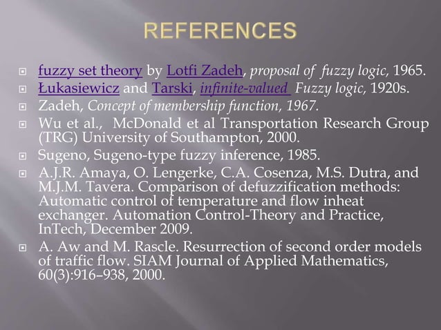 Review of fuzzy microscopic traffic flow models | PPT