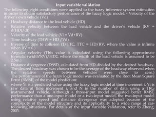 Review of fuzzy microscopic traffic flow models | PPT