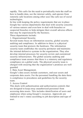 REVIEW OF GOOGLE’S CYBER SECURITY POLICYNAMEINSTRUCTOR’S N.docx