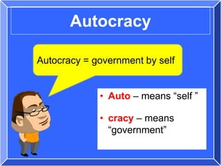 Review of government types root words, prefixes and suffixes 2011-12 | PPTX