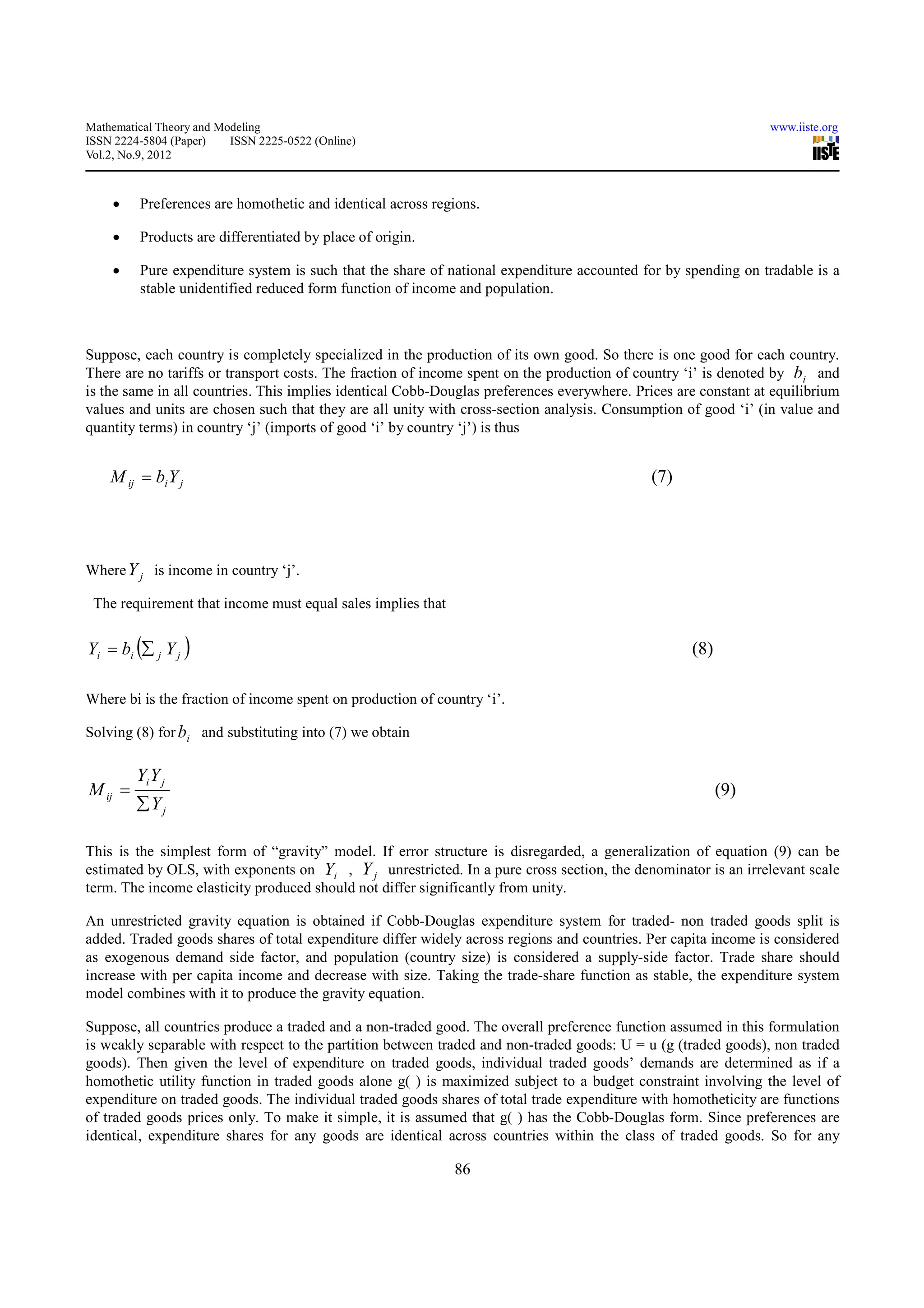 Review of gravity model derivations | PDF