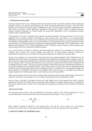Review of gravity model derivations | PDF | Commodities | Economy