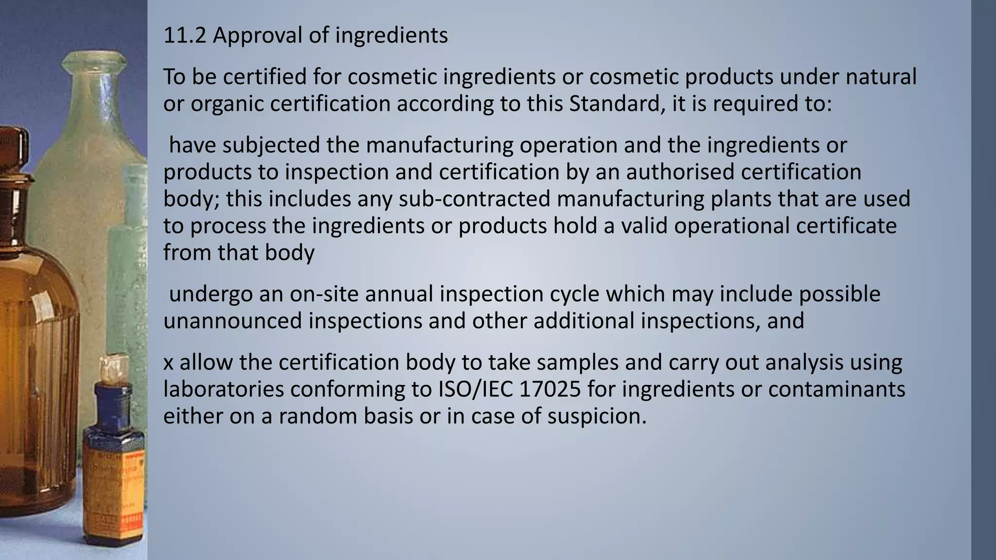 Review of guidelines for herbal cosmetics by COSMOS | PPTX