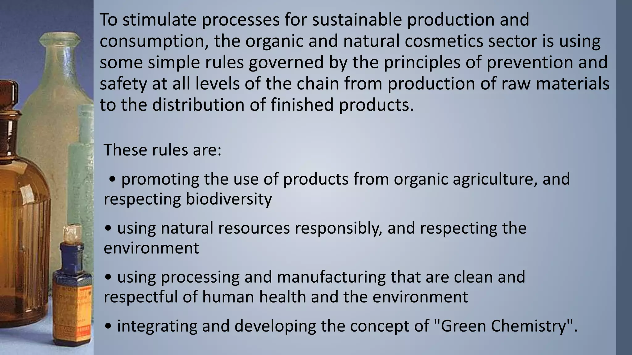 Review of guidelines for herbal cosmetics by COSMOS | PPTX