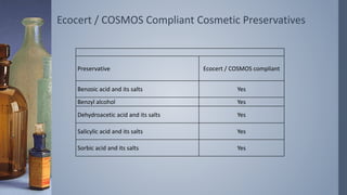 Review of guidelines for herbal cosmetics by COSMOS | PPTX