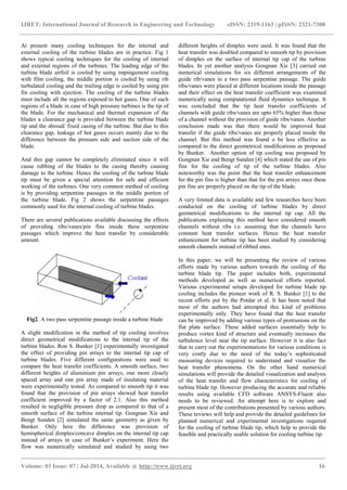 Review of heat transfer augmentation for cooling of turbine blade tip ...