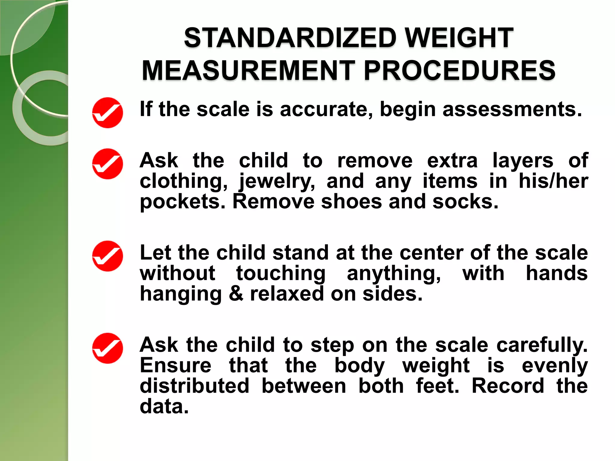 Review of height & weight techniques | PPTX