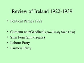 Review of ireland 1922 1939 | PPT