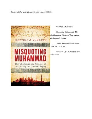 Review_of_Jonathan_A_C_Brown_Misquoting (1).pdf | Christianity ...