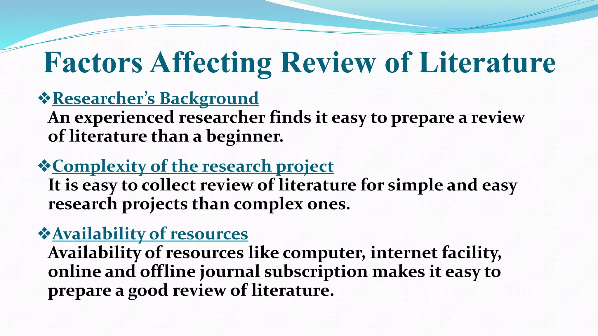 Review of Literature | PPTX