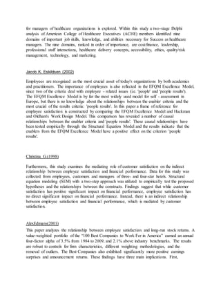 Review of literature on employees satisfaction | DOCX
