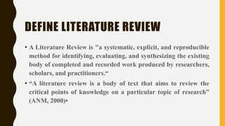 Review of literature | PPT