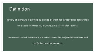 Review of literature | PPTX