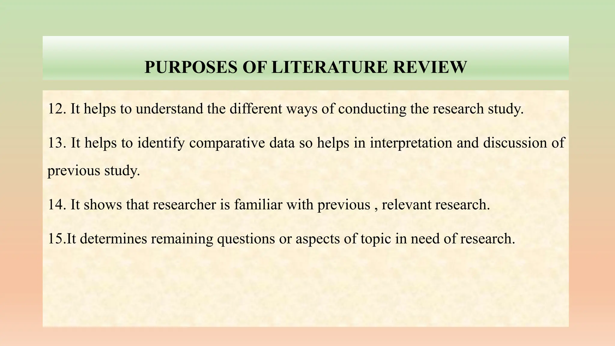 Importance and purposes of Literature Review | PPTX