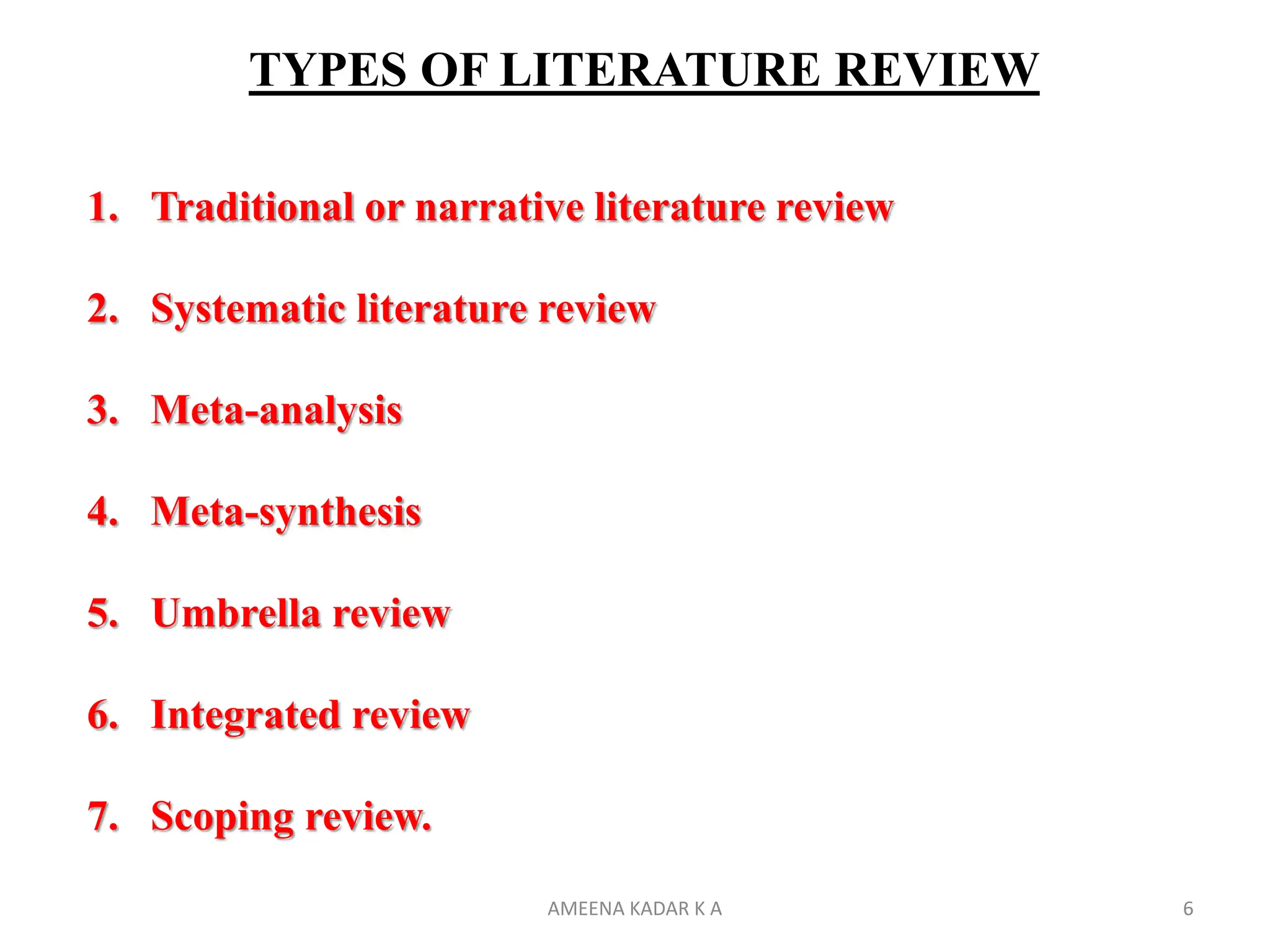REVIEW OF LITERATURE AND SOURCES OF INFORMATION | PPTX