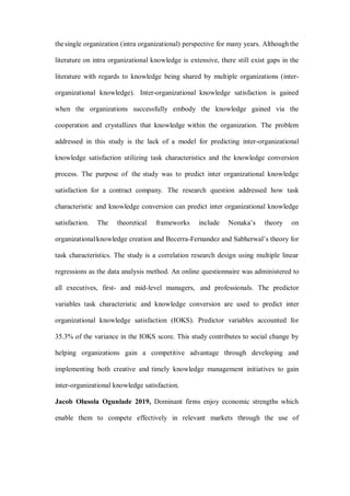 Review of literature knowledge management | PDF