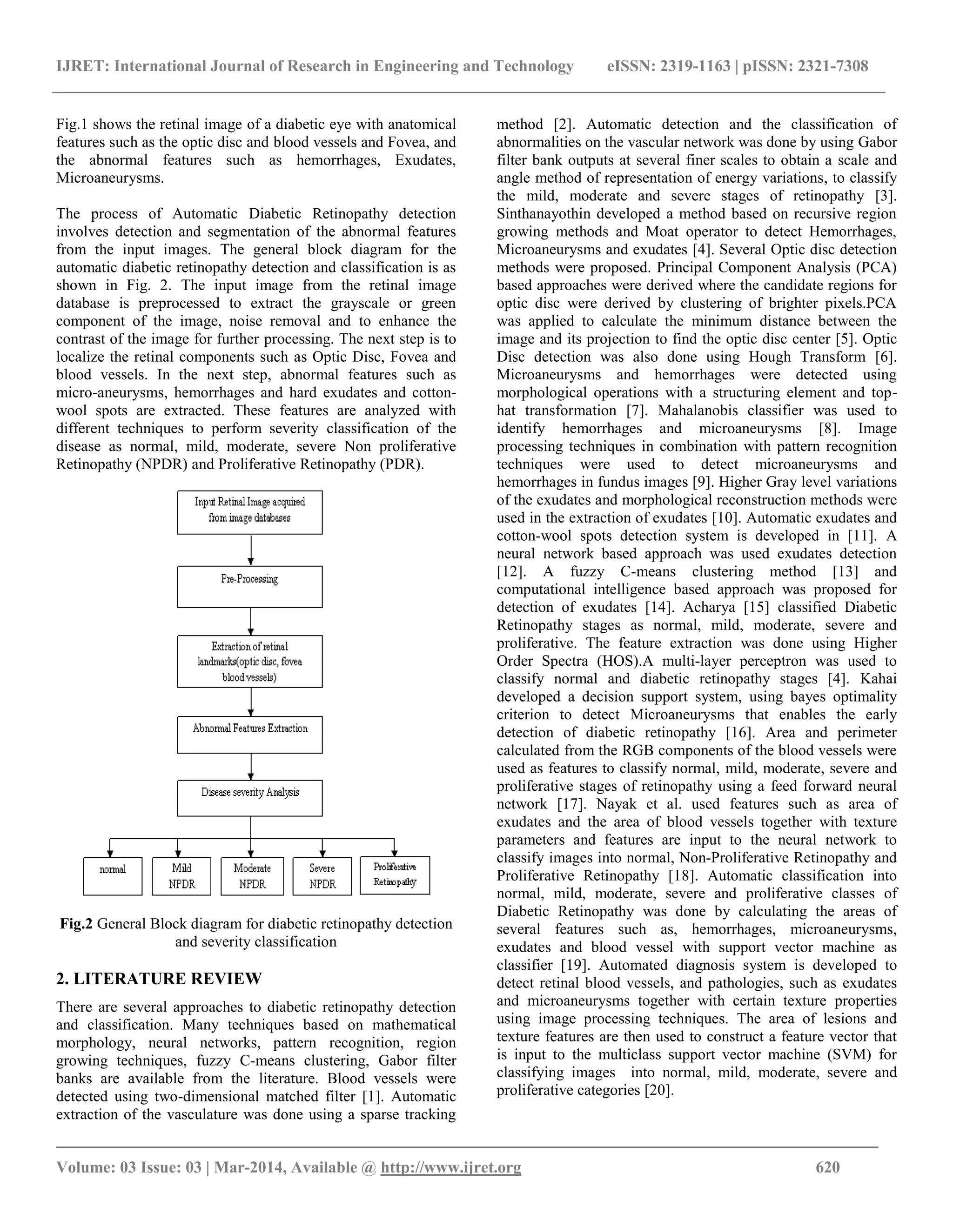 Review Of Methods For Diabetic Retinopathy Detection And Severity