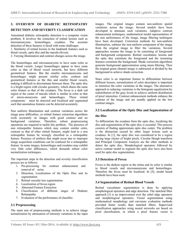 Review Of Methods For Diabetic Retinopathy Detection And Severity Classification Pdf Eye And