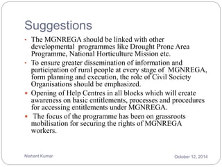 Review of mnrega in india | PPTX