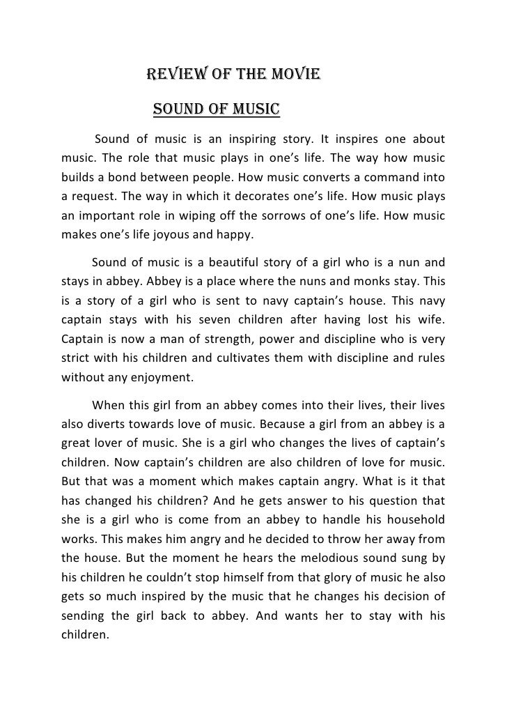 Review of movie "sound of music"