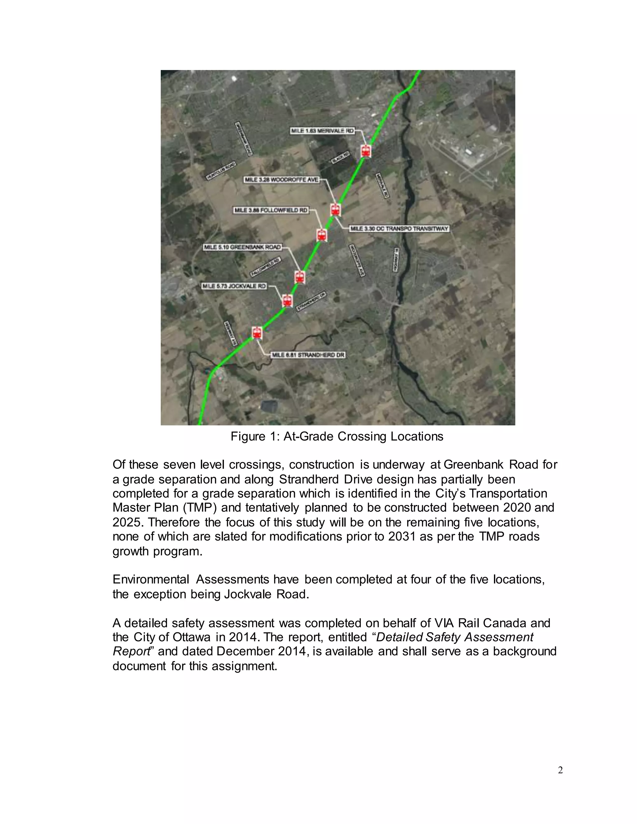 Review of need for grade separations five locations - statement of work ...