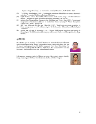 Review of ocr techniques used in automatic mail sorting of postal ...