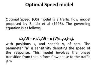 Review of optimal speed model | PPT